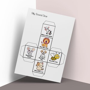 Printable Make Silly Sounds Dice, Animal Sounds for Kids, Fun Vocal ...