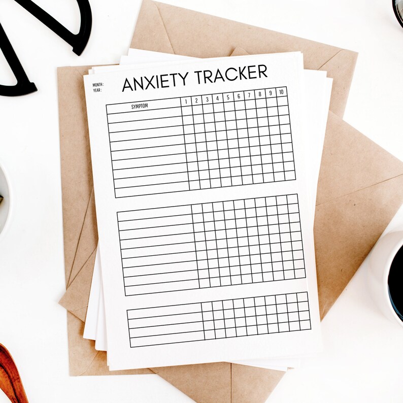 Anxiety and Mood Symptom Tracker, Anxiety Journal, Anxiety Log, Anxiety ...