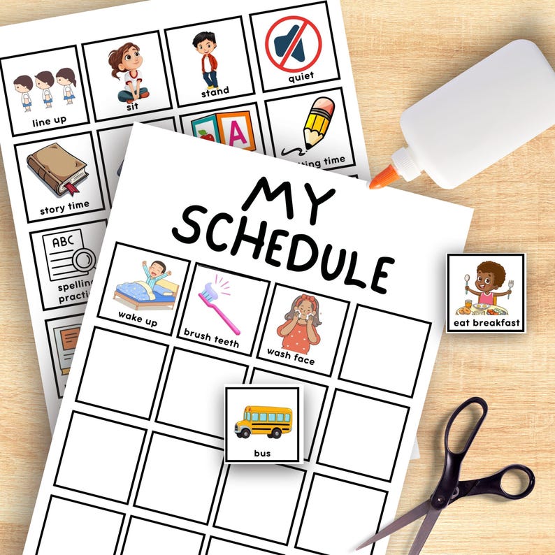 Printable Visual Routine Cards for Kids | Daily Schedule Activity Cards ...