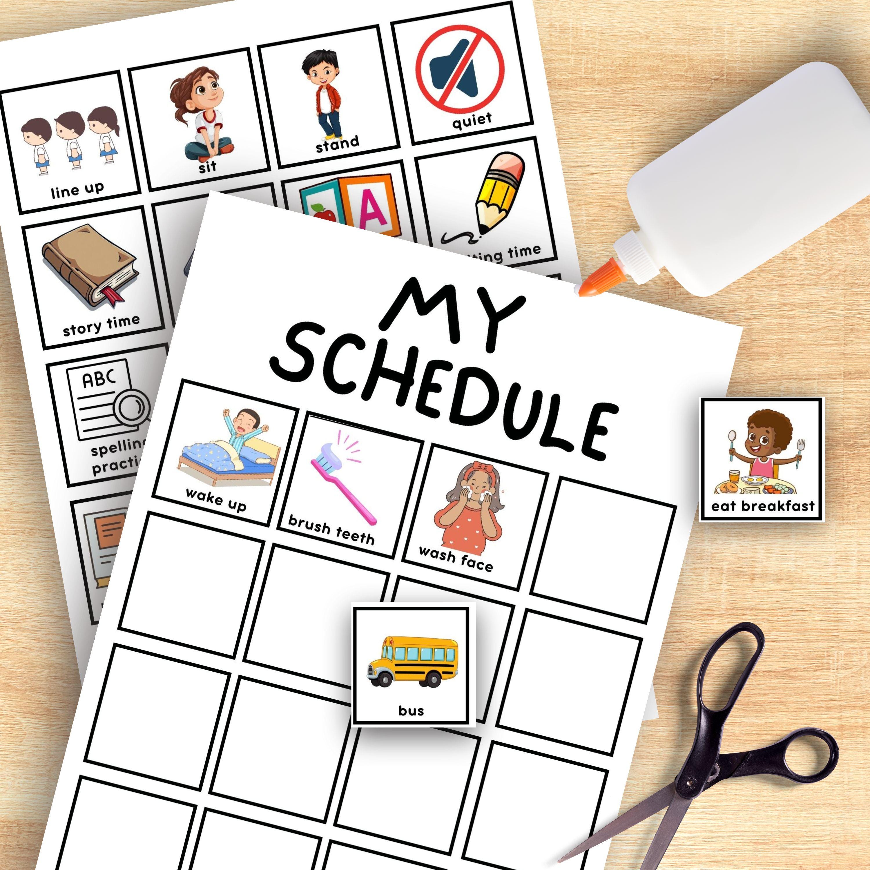 Printable Visual Routine Cards for Kids | Daily Schedule Activity Cards ...