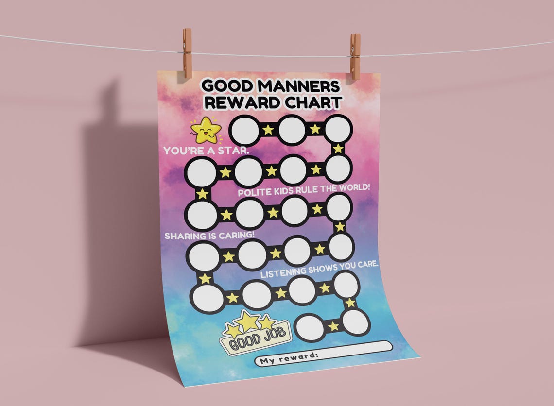 Printable Good Manners Reward Chart - Kids Behavior Chart Printable ...