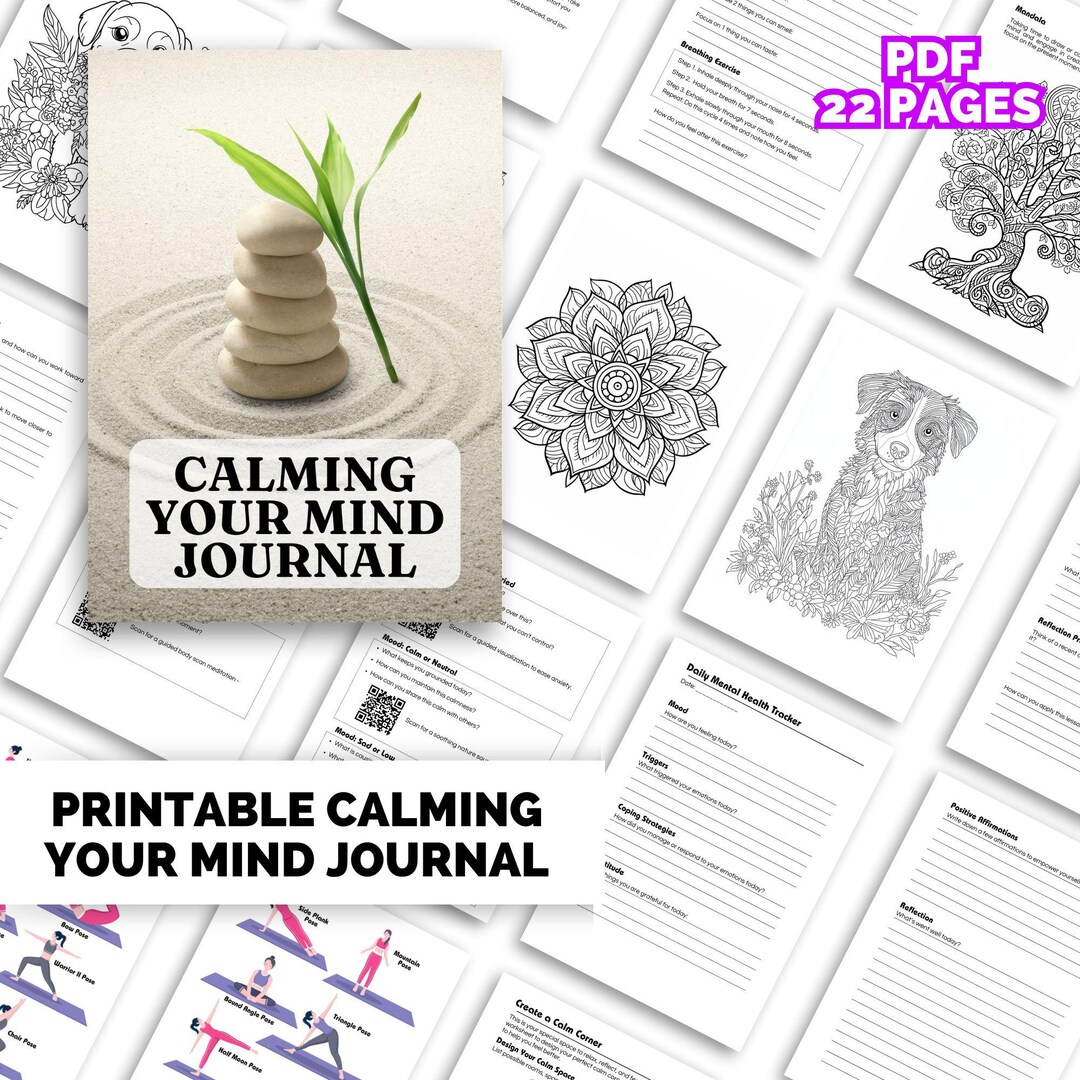 Printable Calming Your Mind Journal for Adults and Teens to Reduce ...