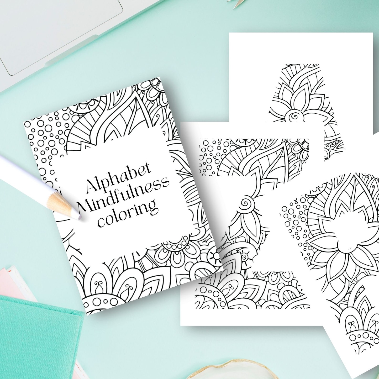 Printable Alphabet Mindfulness Coloring - Pages Adult Coloring Book ...