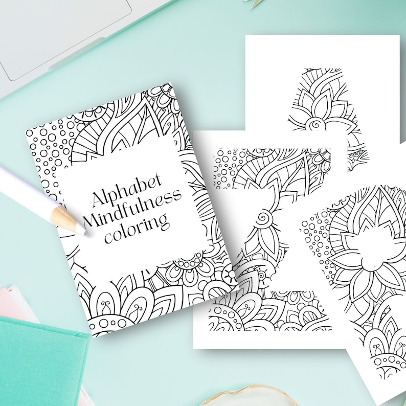 Printable Alphabet Mindfulness Coloring - Pages Adult Coloring Book ...