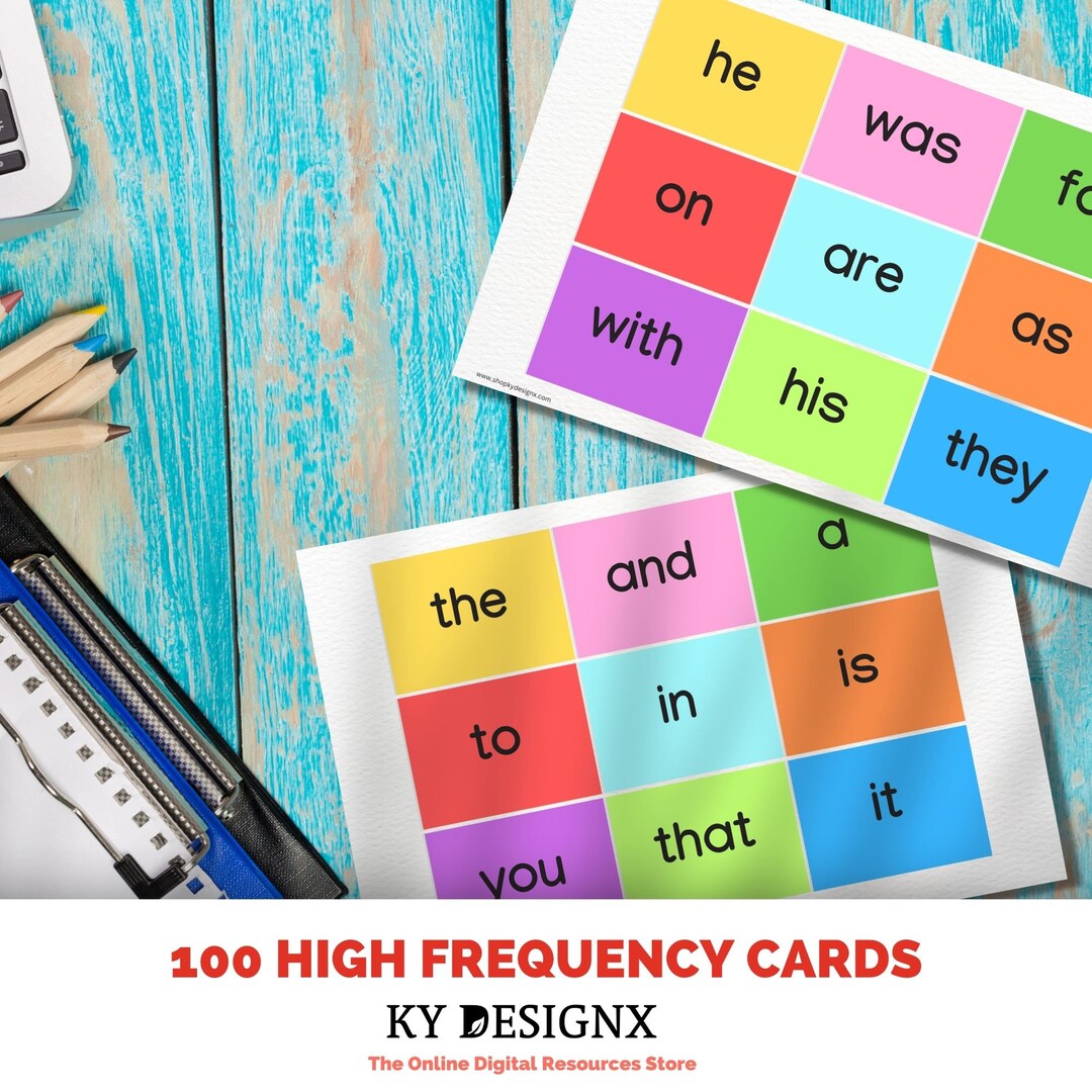 100 Printable High Frequency Flashcards / 100 Sightwords for ...