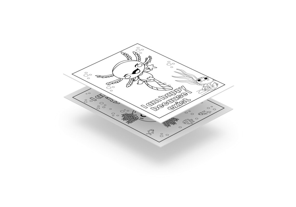 Printable Axolotl Affirmations Coloring Pages for Kids, Printable ...