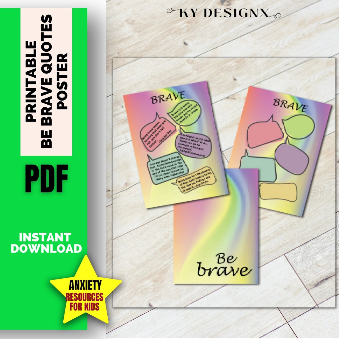 Printable Brave Poster, Brave Quotes, Brave Worksheets, Motivational ...