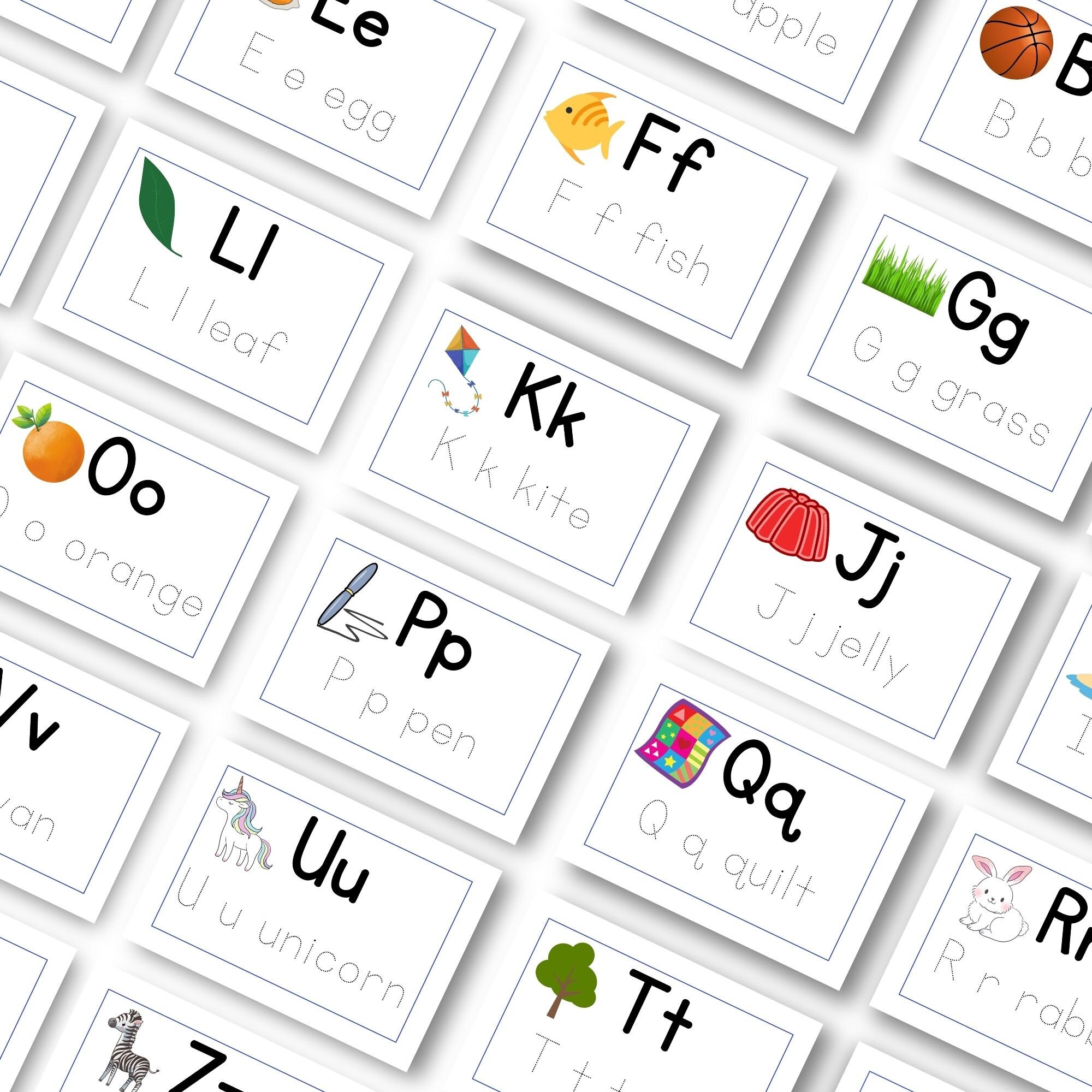 Alphabet Flashcards, ALPHABET Tracing Cards, Letter Formation, Fine ...