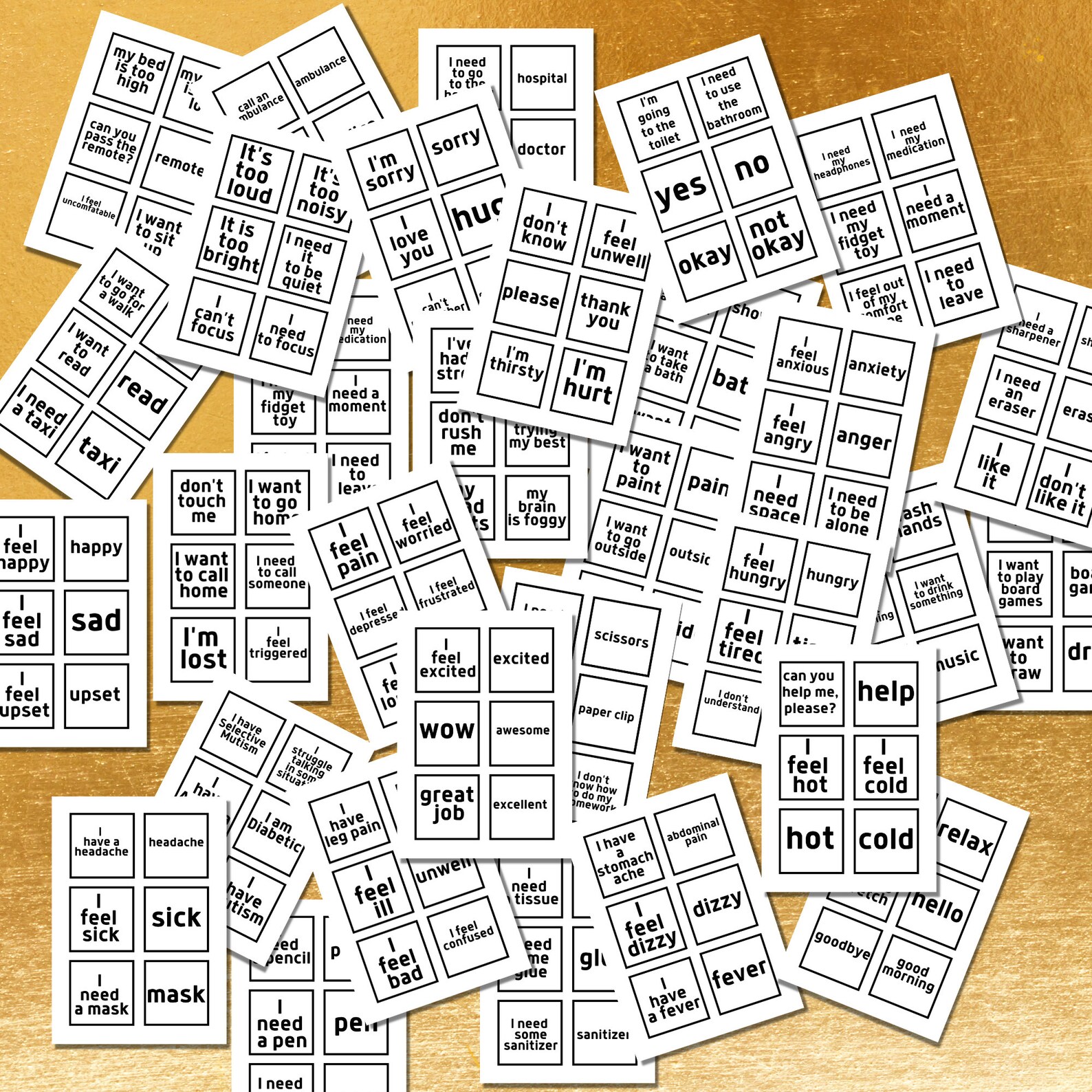 180 Printable Communication Cards for Non-verbal, Autism, Selective ...