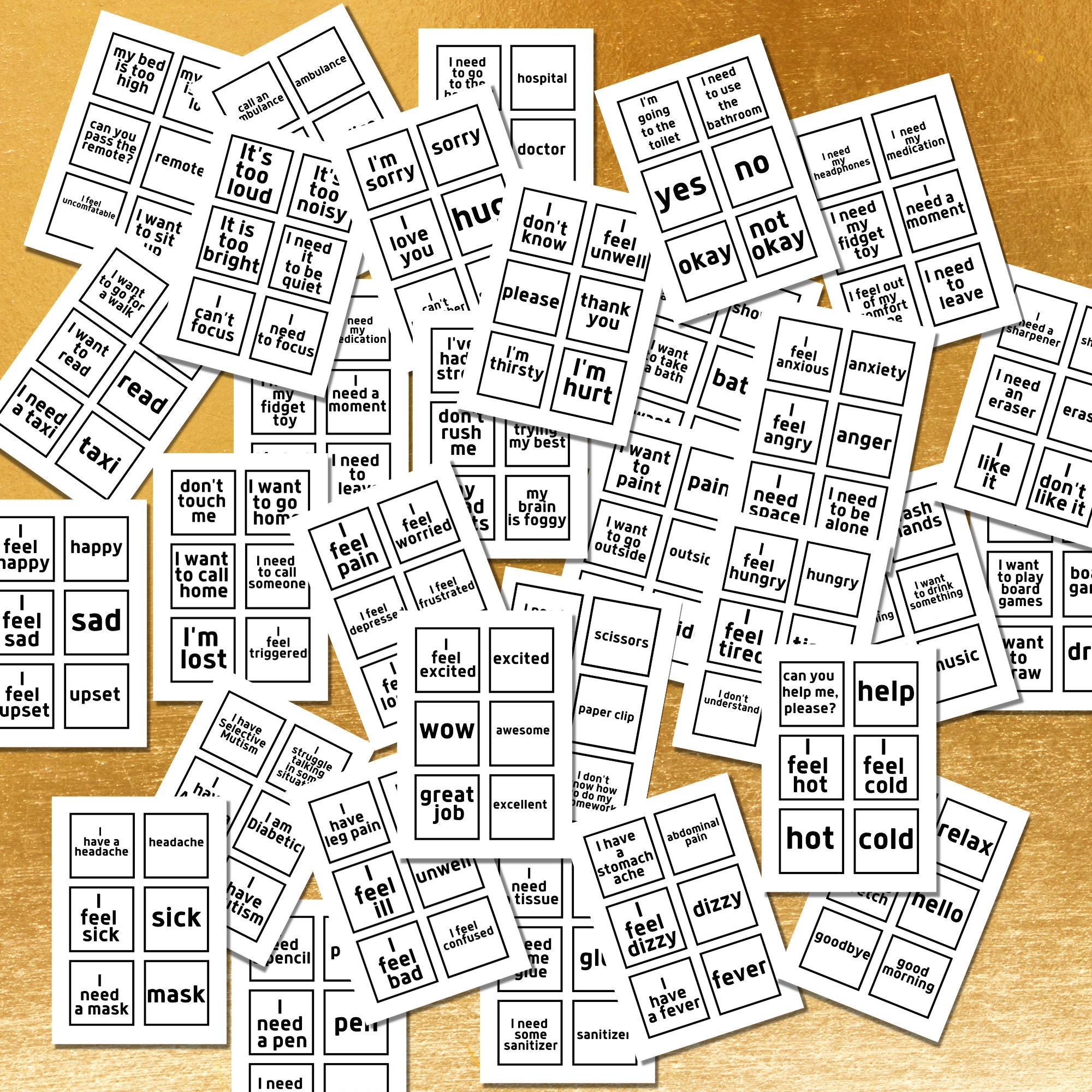 180 Printable Communication Cards for Non-verbal, Autism, Selective ...
