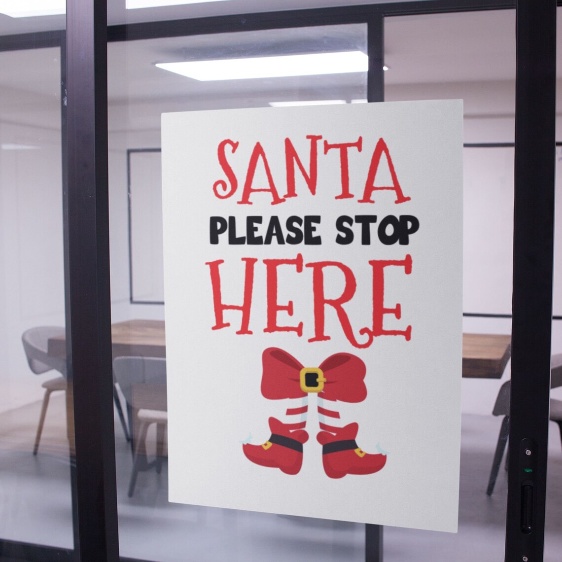 Editable Printabe Santa Stop Here, Editable Sant Stop Here Sign Corji ...