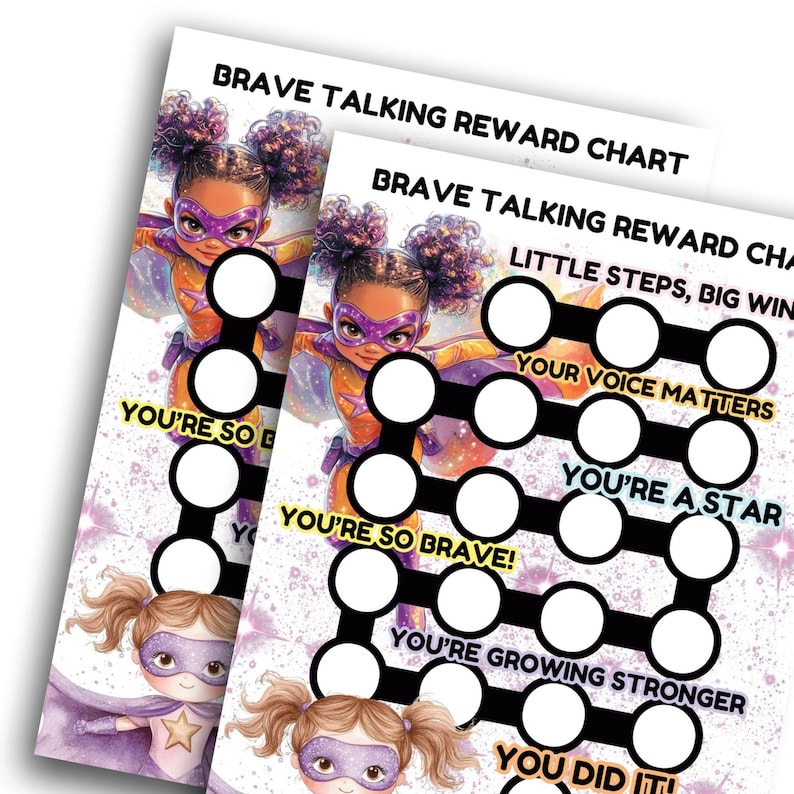 Printable Brave Talking Reward Chart for Kids - Selective Mutism - Non ...