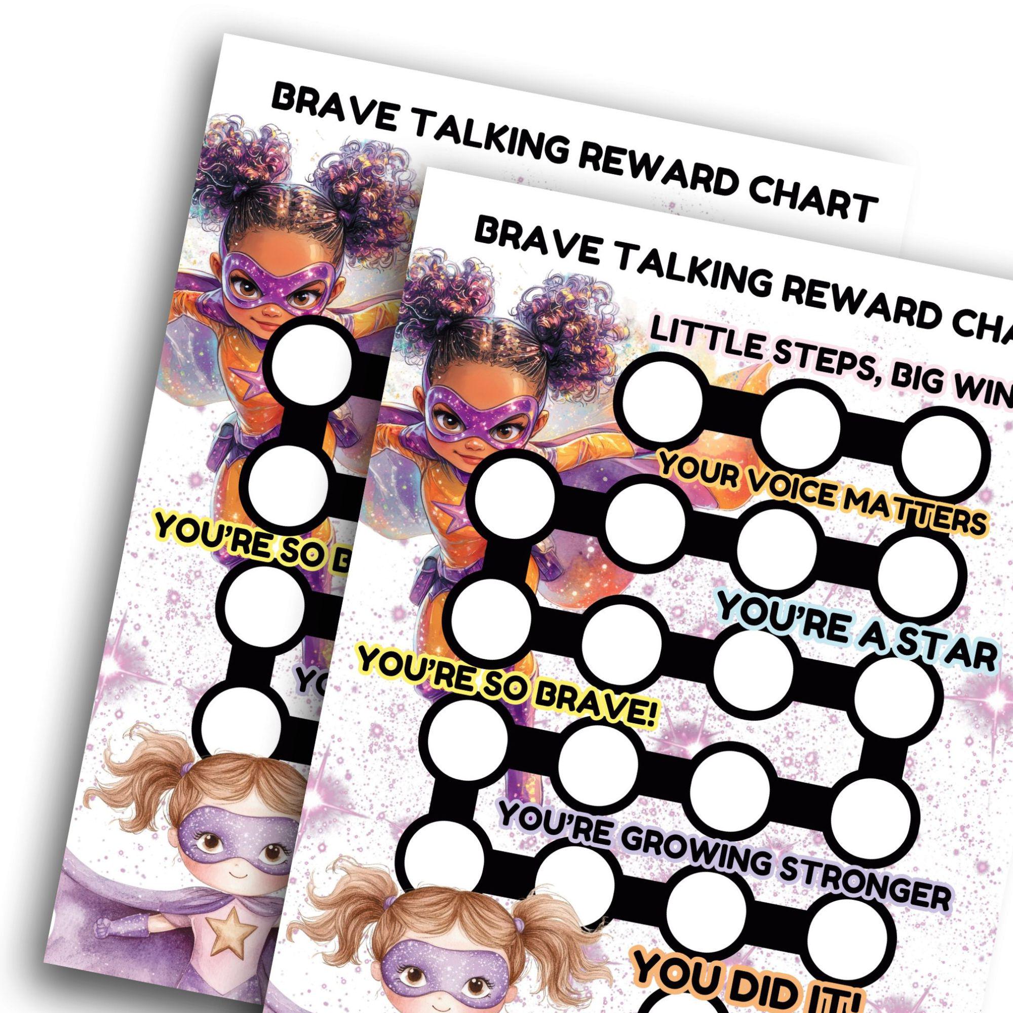 Printable Brave Talking Reward Chart for Kids - Selective Mutism - Non ...