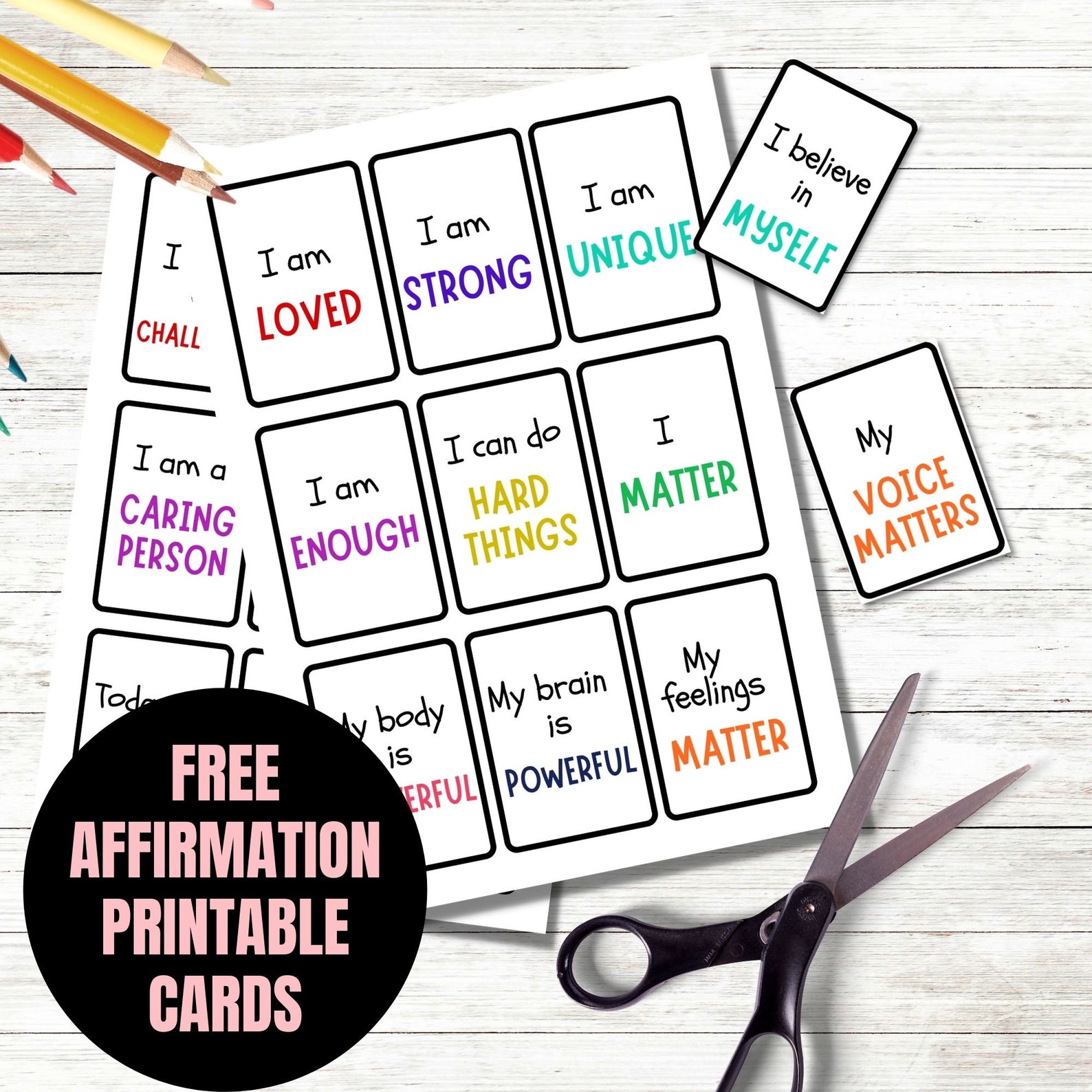 40 Pages Printable Feelings Journal for Children, Affirmation Cards ...