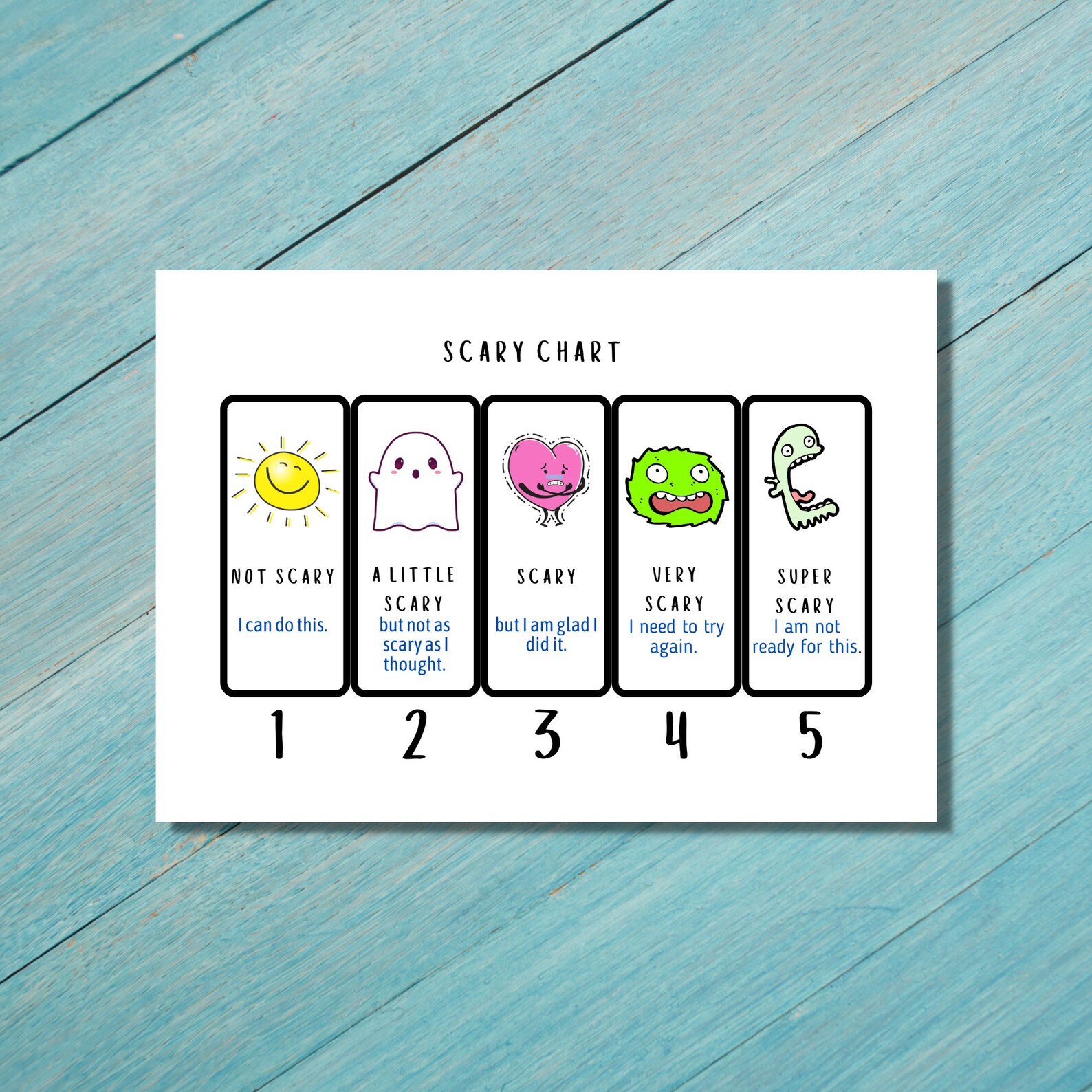 Printable SCARY Chart, Selective Mutism, PRINTABLE Anxiety Chart ...