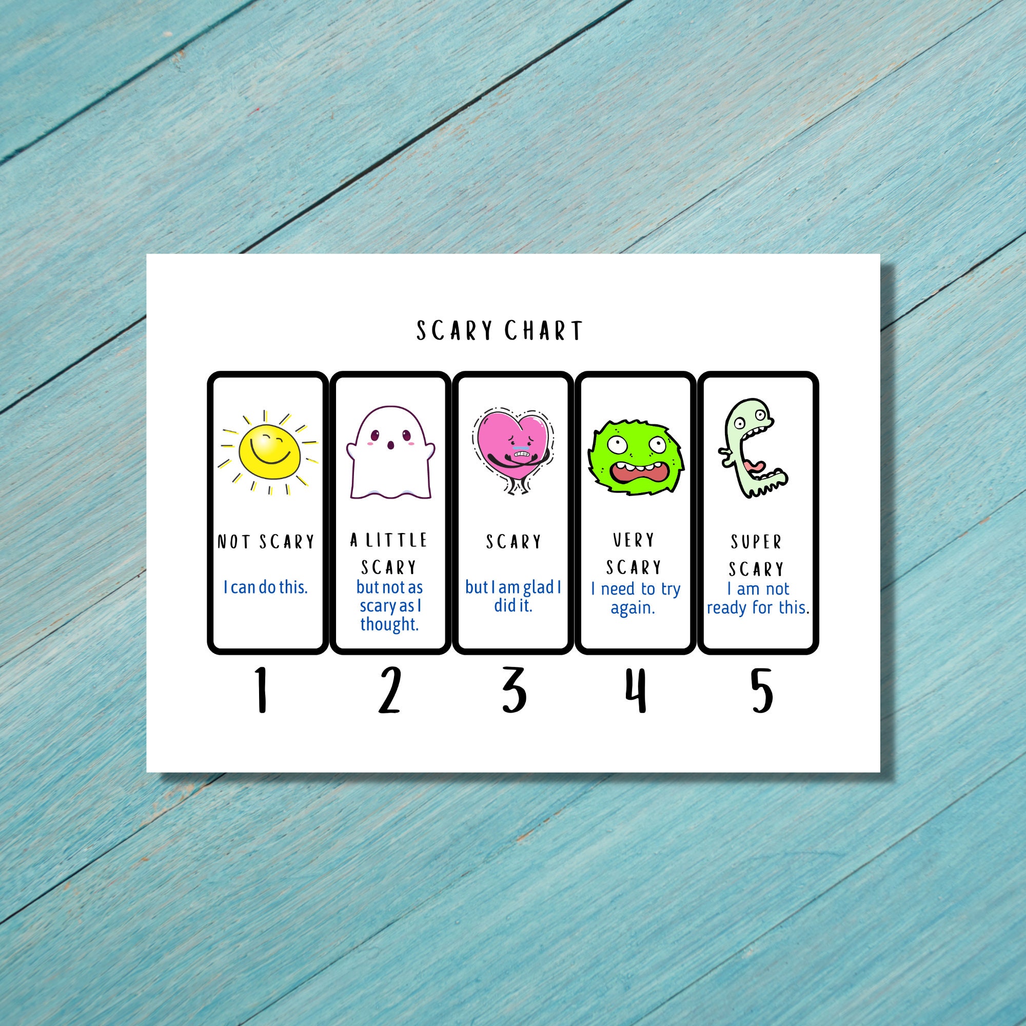 Printable SCARY Chart, Selective Mutism, PRINTABLE Anxiety Chart ...