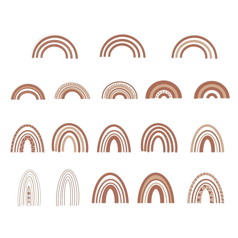 Brown BOHO Hand-drawn Clipart / Boho Clipart for Planner Pages and ...