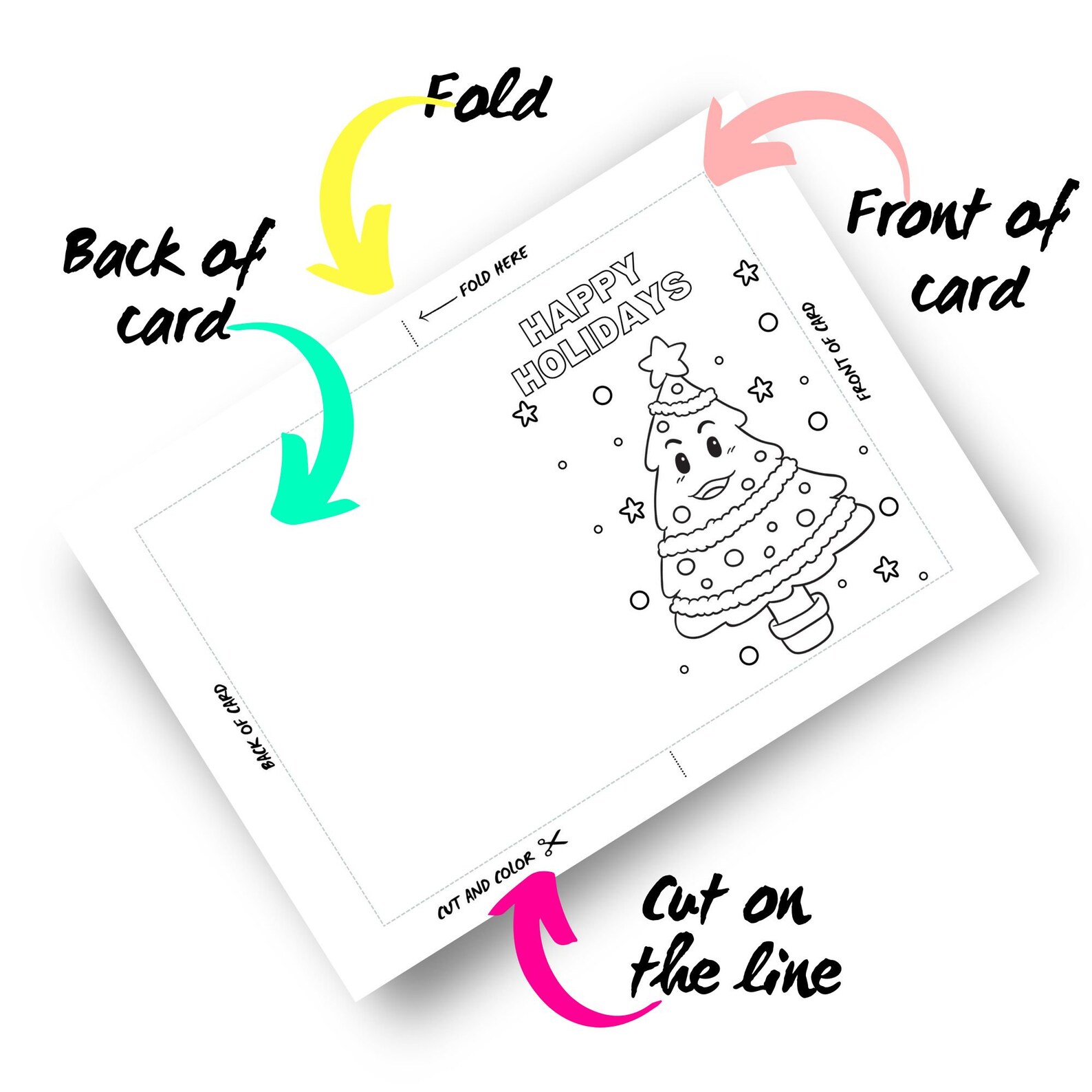 15 PRINTABLE Coloring Christmas Cards, Printable Christmas Cards to ...