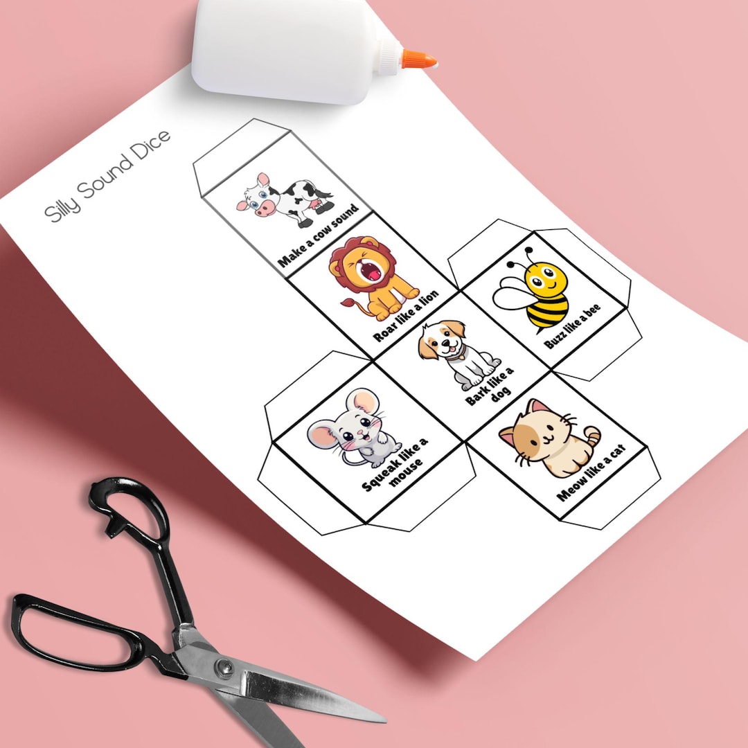 Printable Make Silly Sounds Dice, Animal Sounds for Kids, Fun Vocal ...