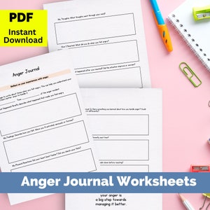 Printable Anger Management Journal, Anger Worksheets, Instant Download ...