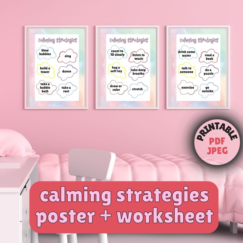 Printable Calming Strategies Poster Worksheet Kids Calm Down Corner ...