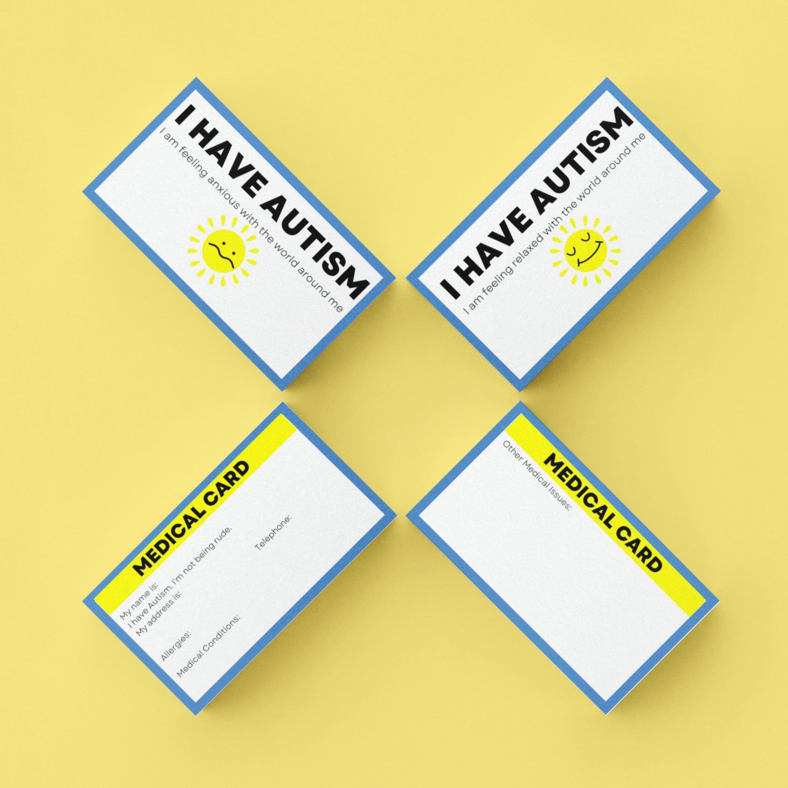 I Have Autism, Autism Awareness Medical ID Card Autism Printable ...