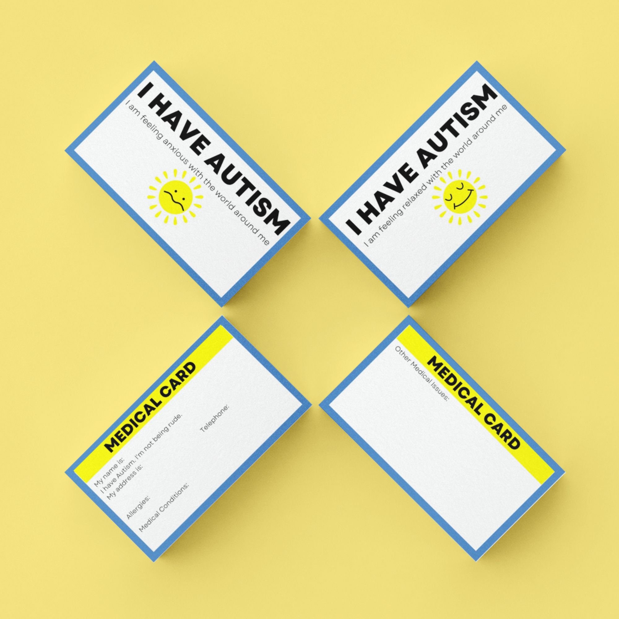 I Have Autism, Autism Awareness Medical ID Card Autism Printable ...