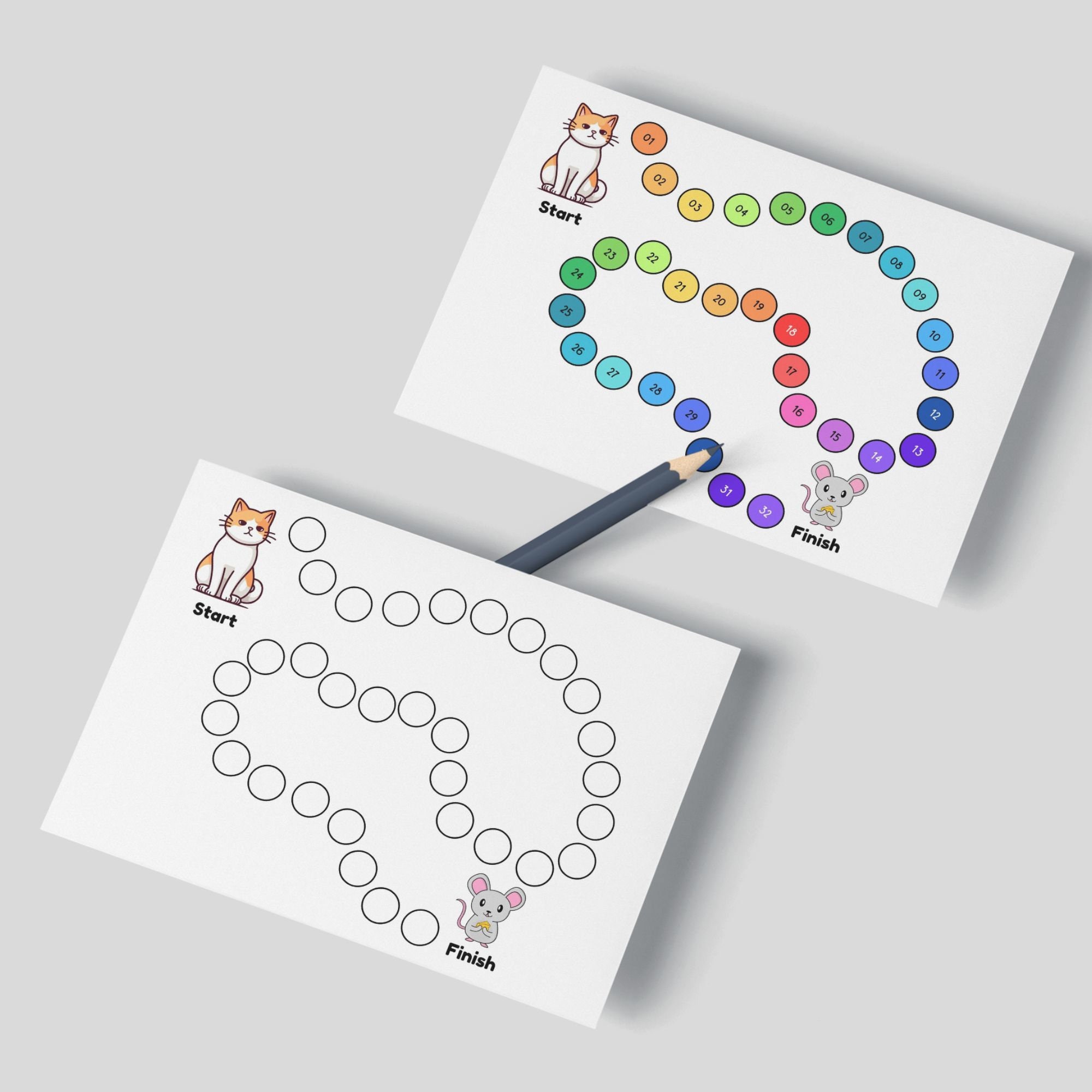 Cat and Mouse Printable Board Game, Family Board Game, KIDS Board Games ...