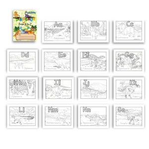 Printable A-Z Dinosaur Coloring Book, Alphabet Colouring Pages ...