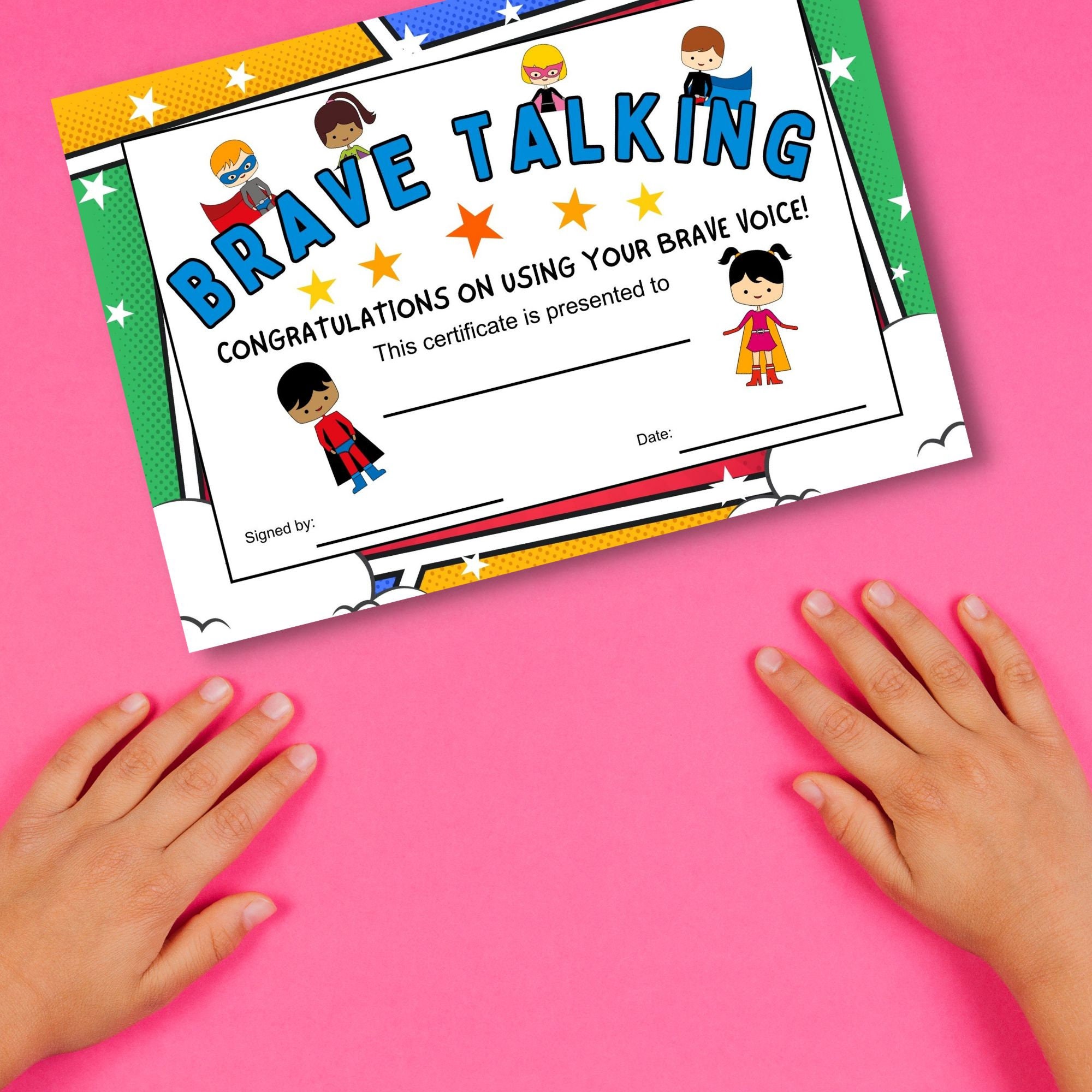 PDF Brave Talking Printable Certificate - Selective Mutism - Confident ...
