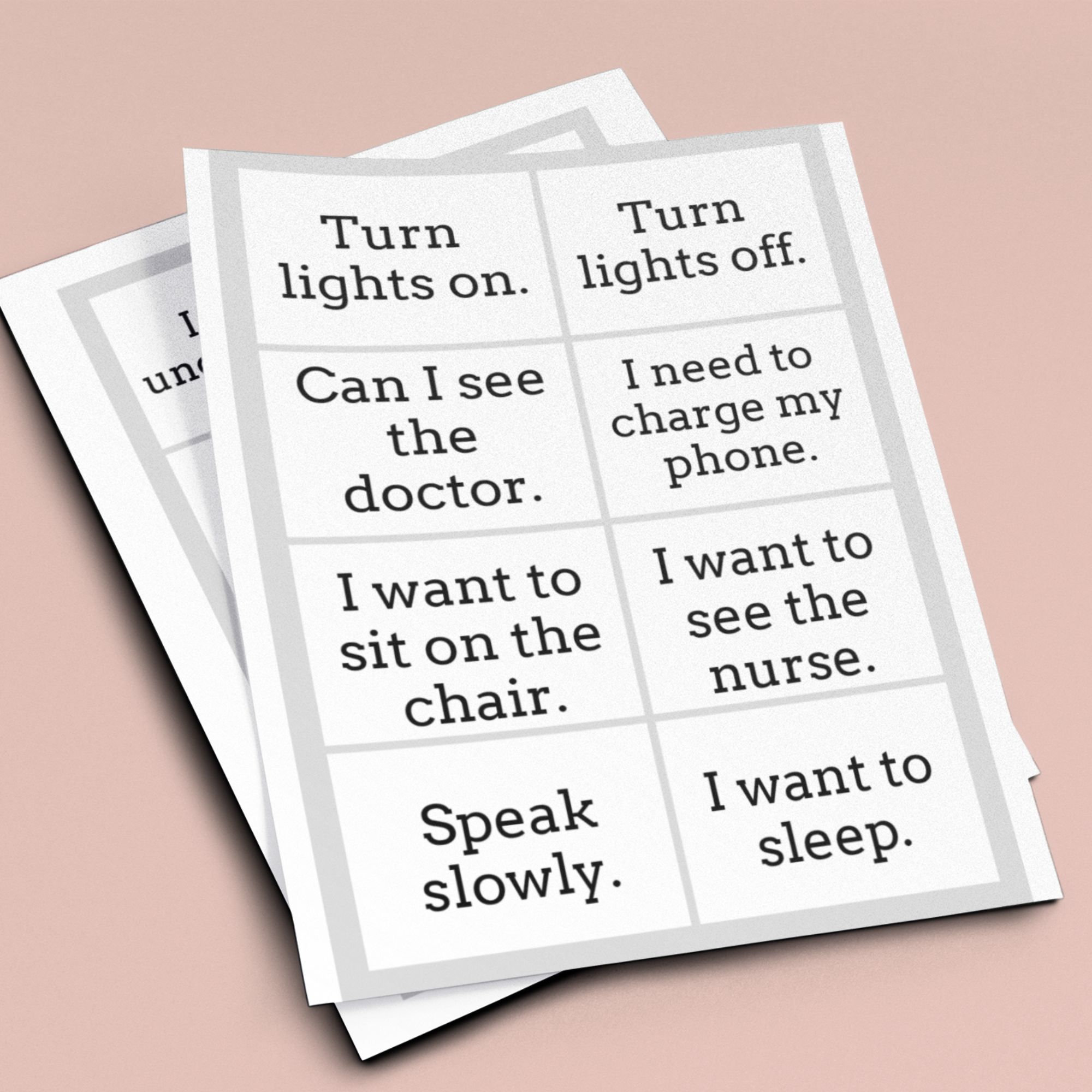 Printable Communication Cards, Non-verbal, Autism, Teens, Adults ...