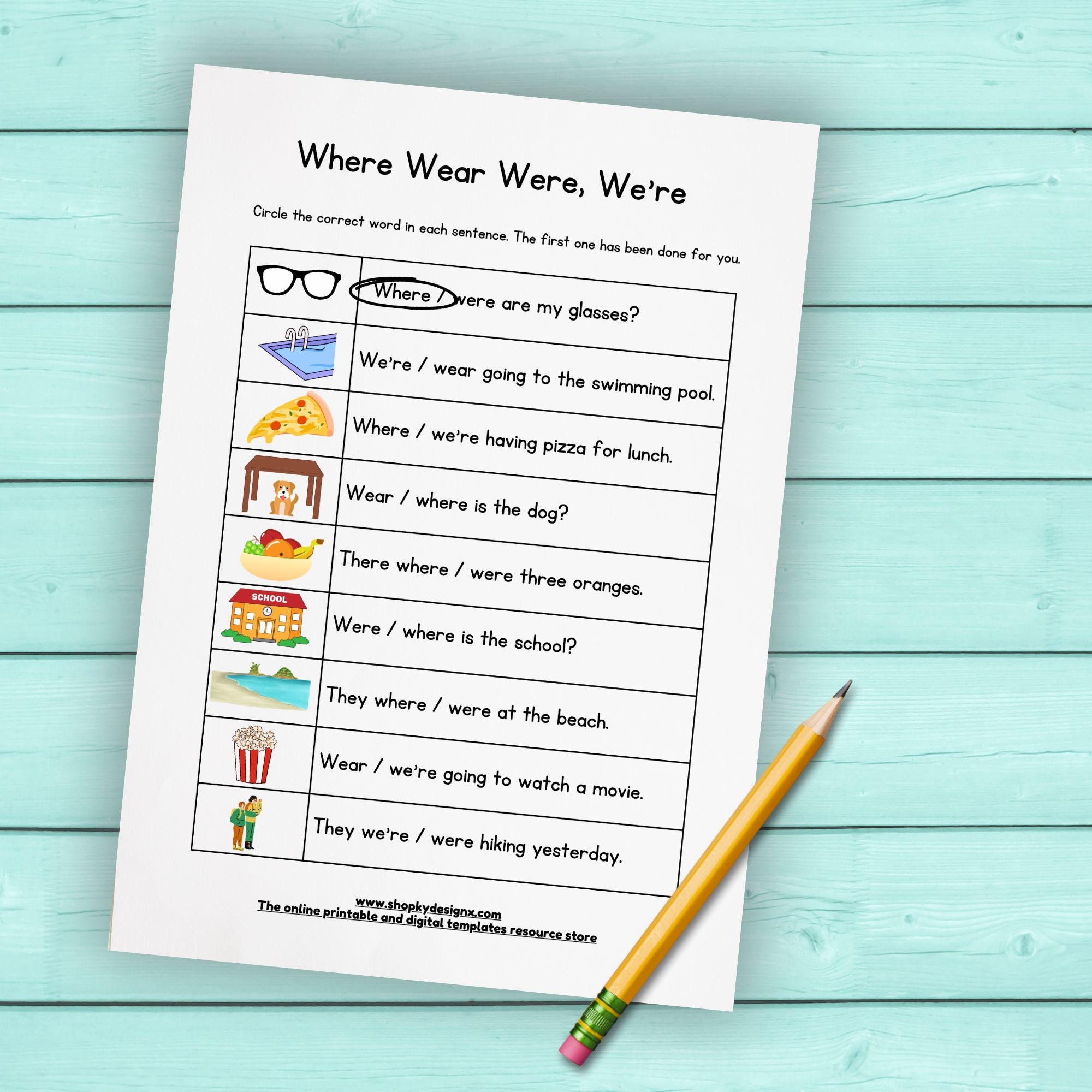 Where, We're, Wear, Were Printable Worksheet - Homophones - ESL ...