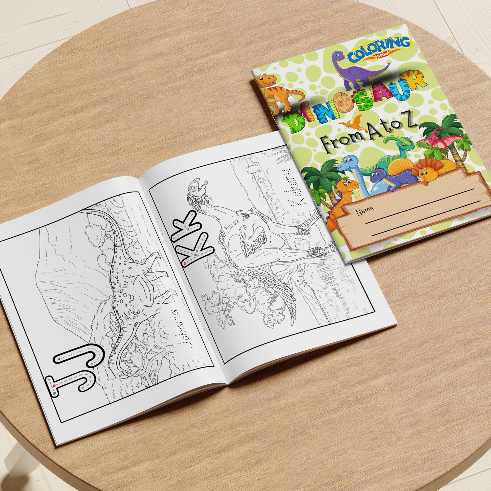 Printable A-Z Dinosaur Coloring Book, Alphabet Colouring Pages ...