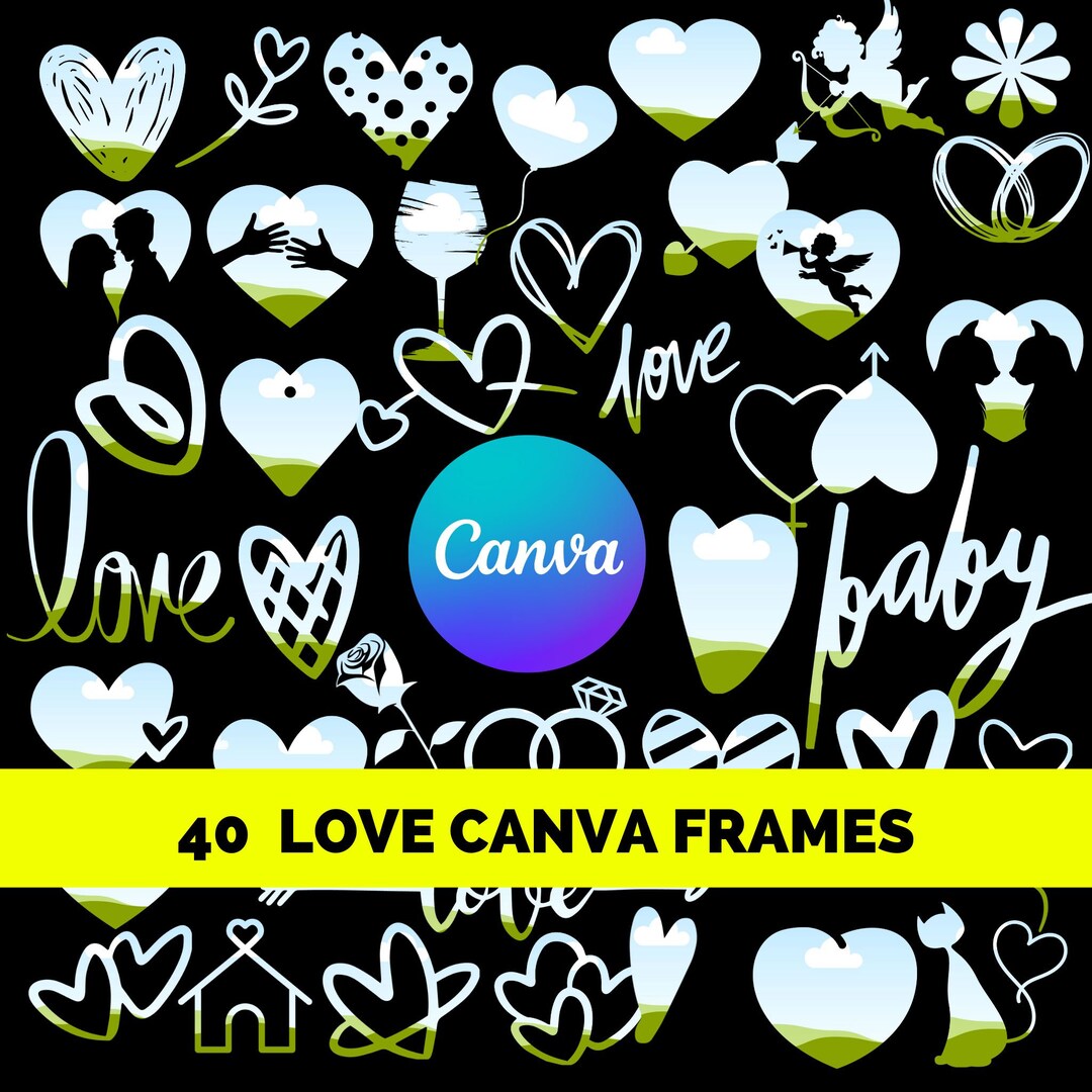 Custom Made Editable Love Theme Canva Templates - 40 Canva Editable ...