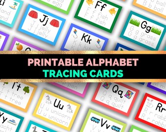 Alphabet Flashcards ALPHABET Tracing Cards Letter Formation - Etsy