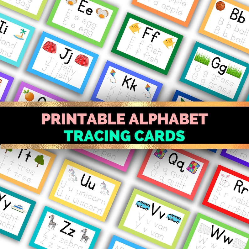 A4 Alphabet Flashcards, ALPHABET Tracing Cards, Letter Formation, Fine ...