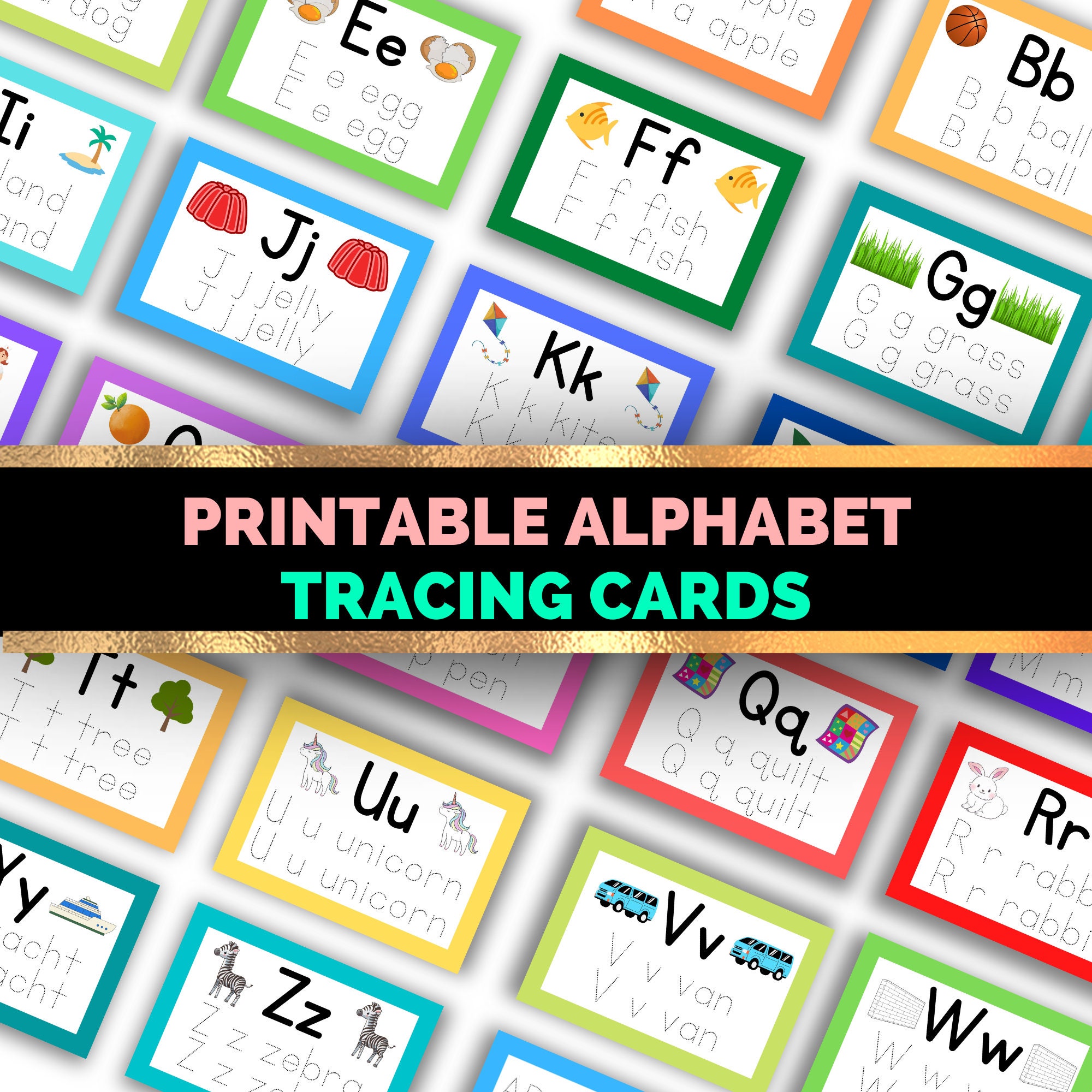A4 Alphabet Flashcards, ALPHABET Tracing Cards, Letter Formation, Fine ...