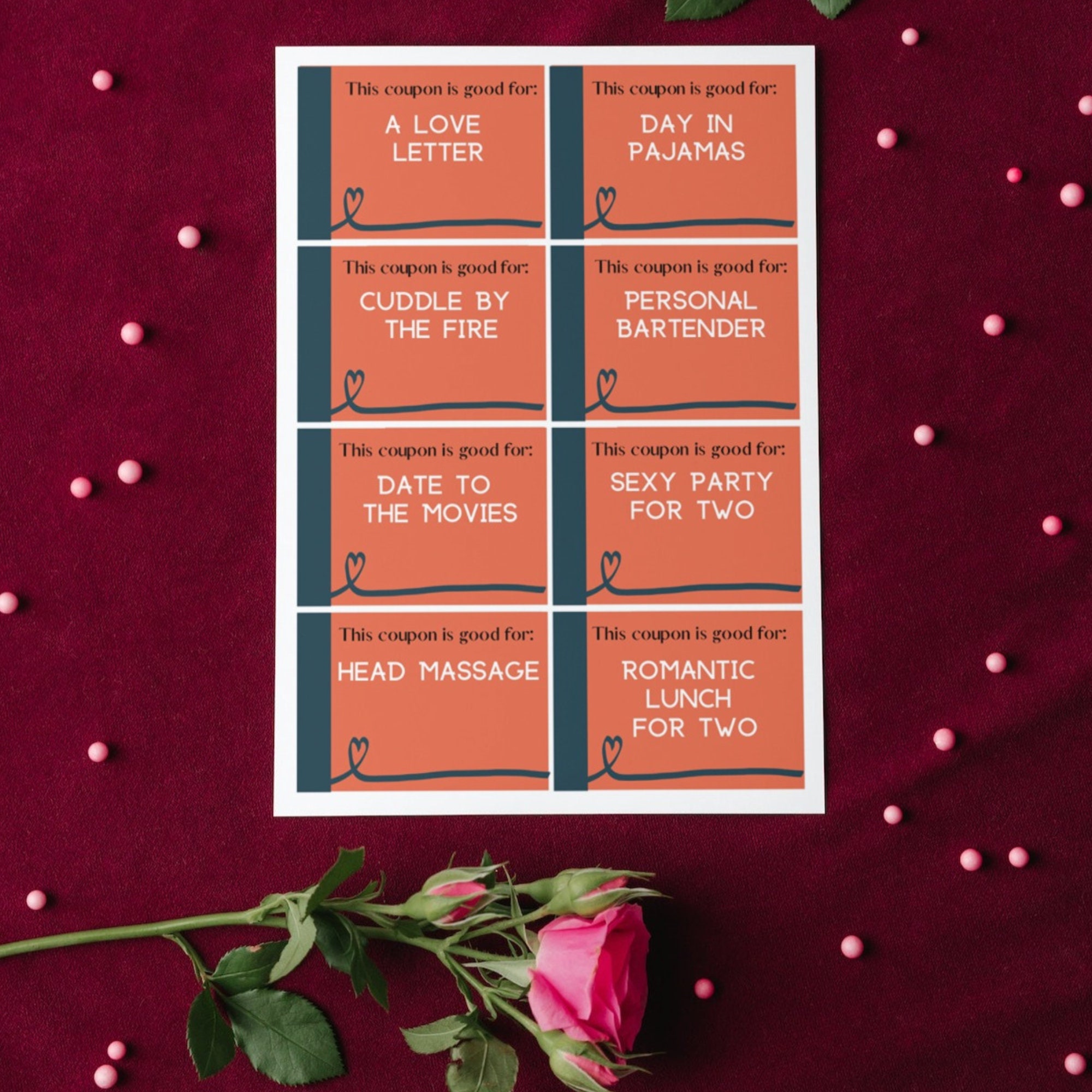 Printable Love Coupons, Valentine Gifts, Printable Gifts for Him Her ...