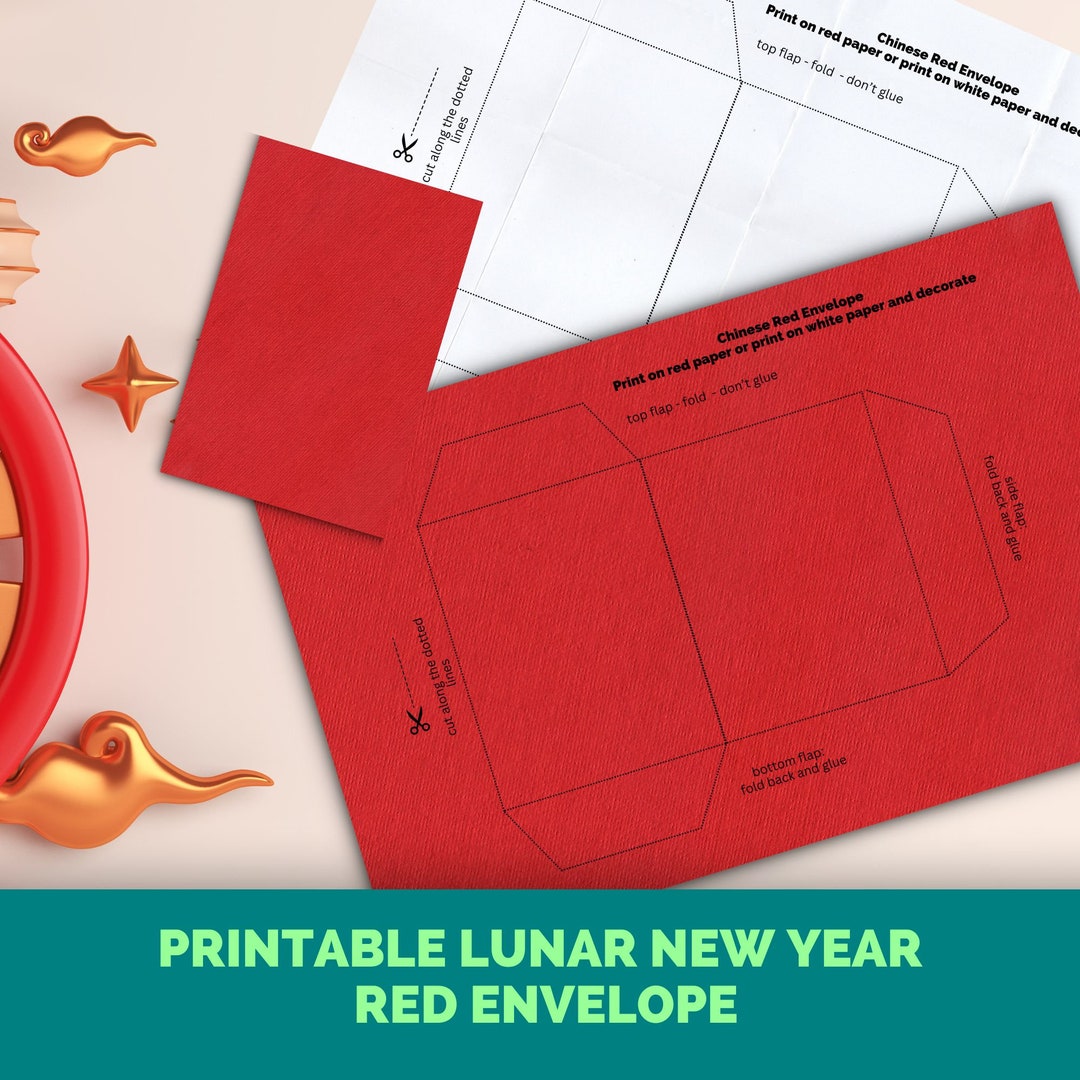 Printable Lunar New Year RED ENVELOPE, Chinese New Year Envelopes, DIY ...