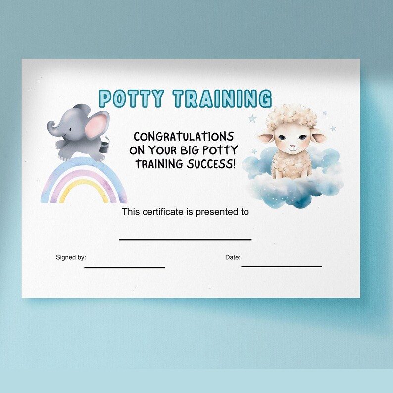 Printable Potty Training Certificate - Potty Certificate Chart for ...
