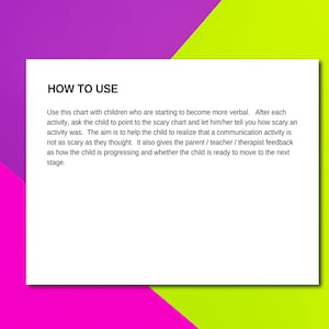 Printable SCARY Chart, Selective Mutism, PRINTABLE Anxiety Chart ...