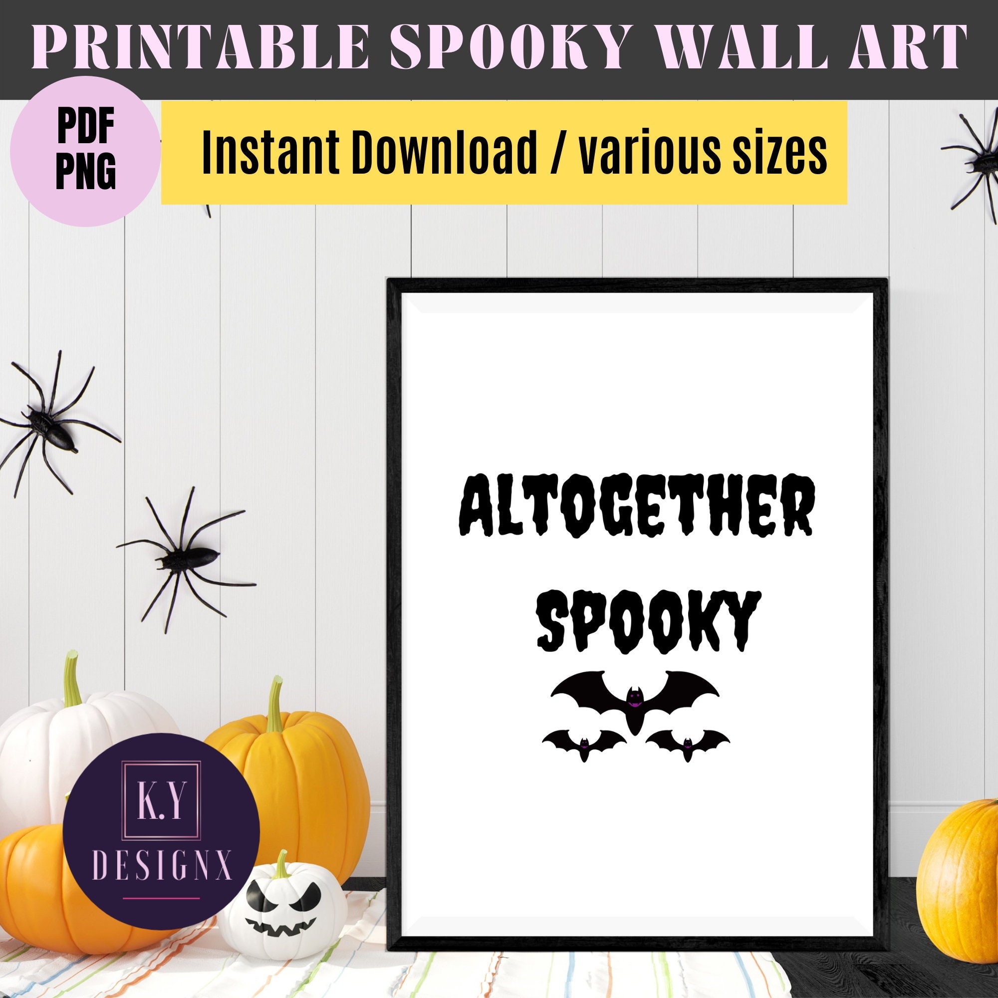 ALTOGETHER Spooky Wall Art, Poster, Halloween Decoration, Halloween ...
