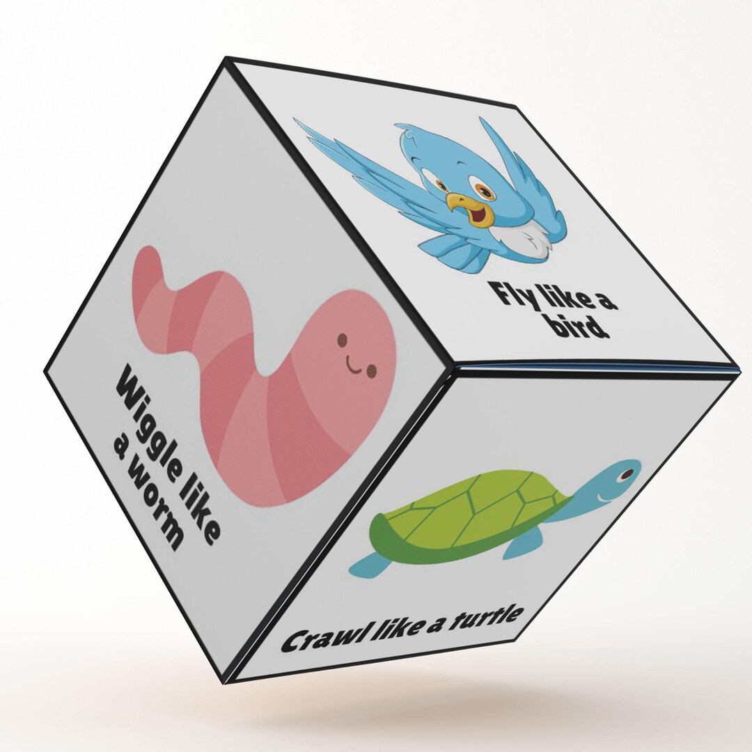 Animal Actions Printable Dice for Kids, Kids Activity Dice, Movement ...