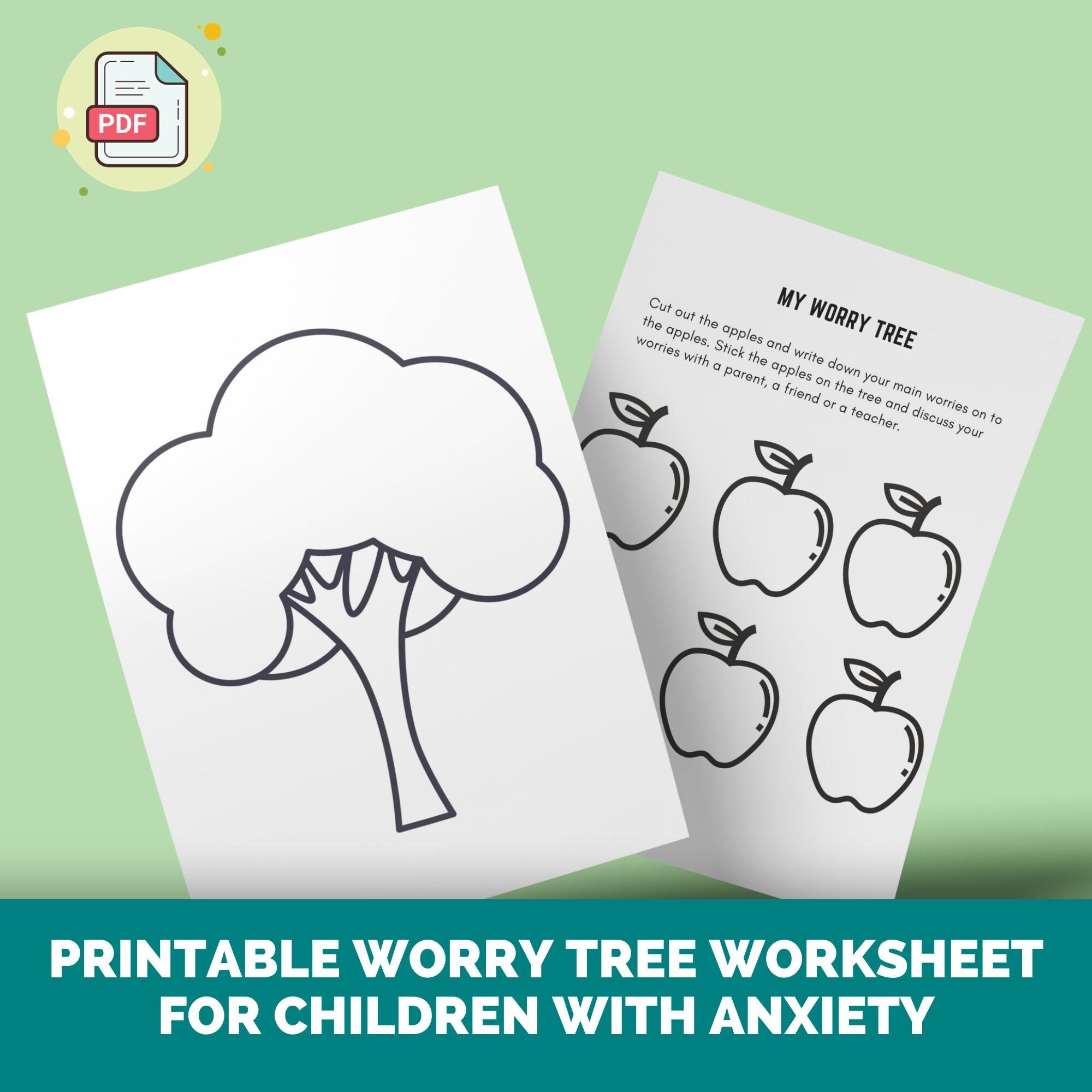 Printable Activities for Anxious Children, WORRY TREE , Anxiety ...