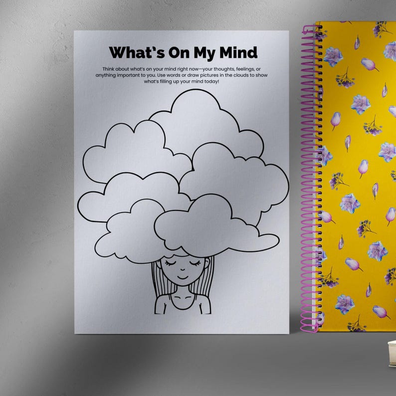 Printable What's on My Mind Worksheets, Art Therapy, Therapeutic Art ...