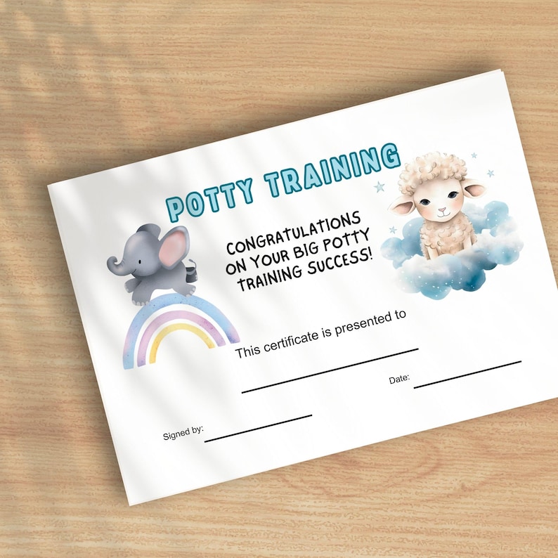 Printable Potty Training Certificate - Potty Certificate Chart for ...