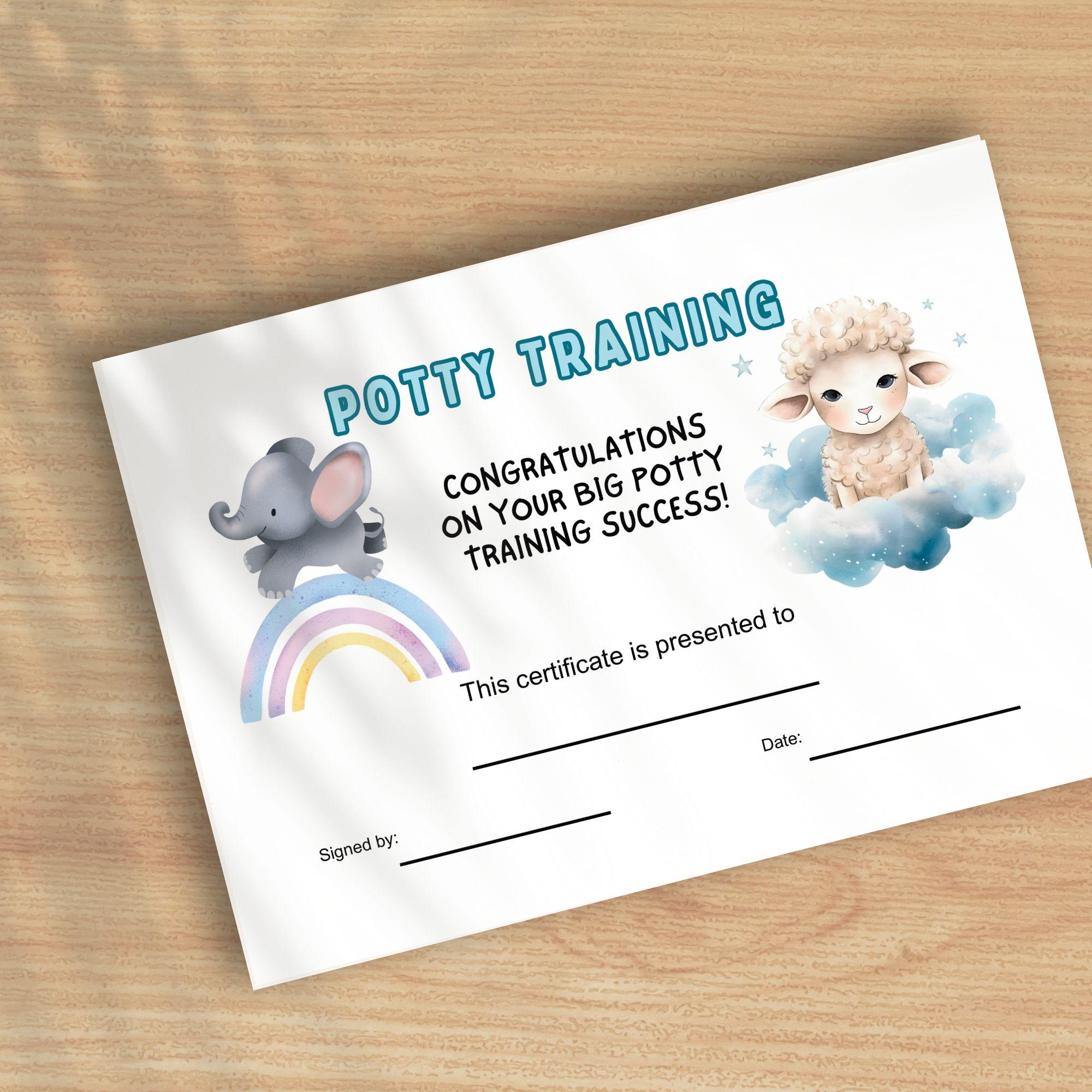 Printable Potty Training Certificate - Potty Certificate Chart for ...