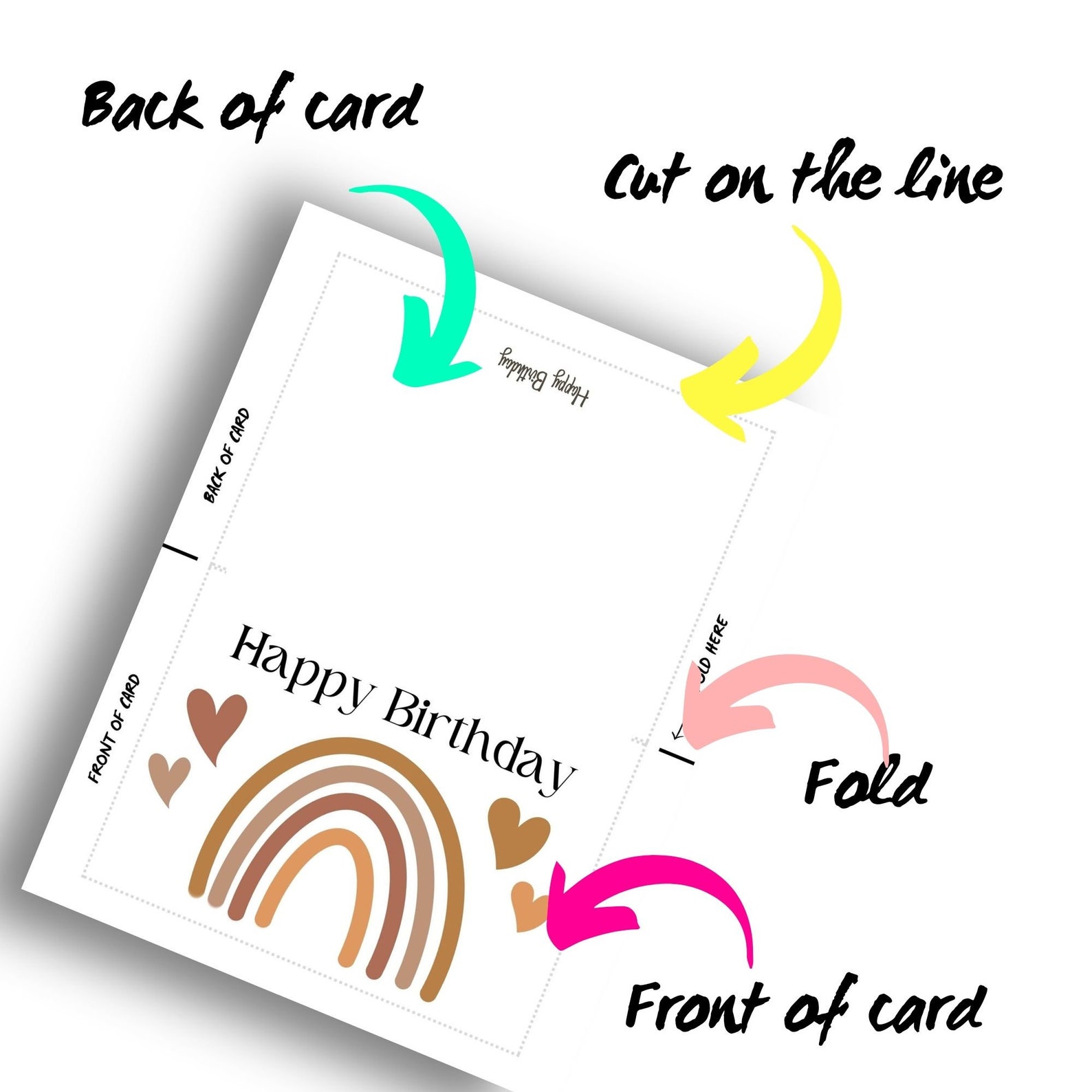 PRINTABLE Boho Birthday Card , Boho Printable Cards for Kids, Boho ...