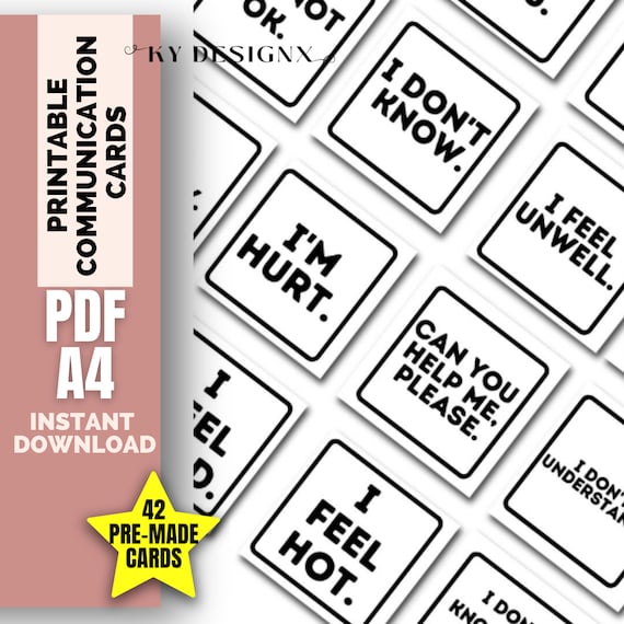 Printable Communication Cards Children / Teens /adults | Etsy