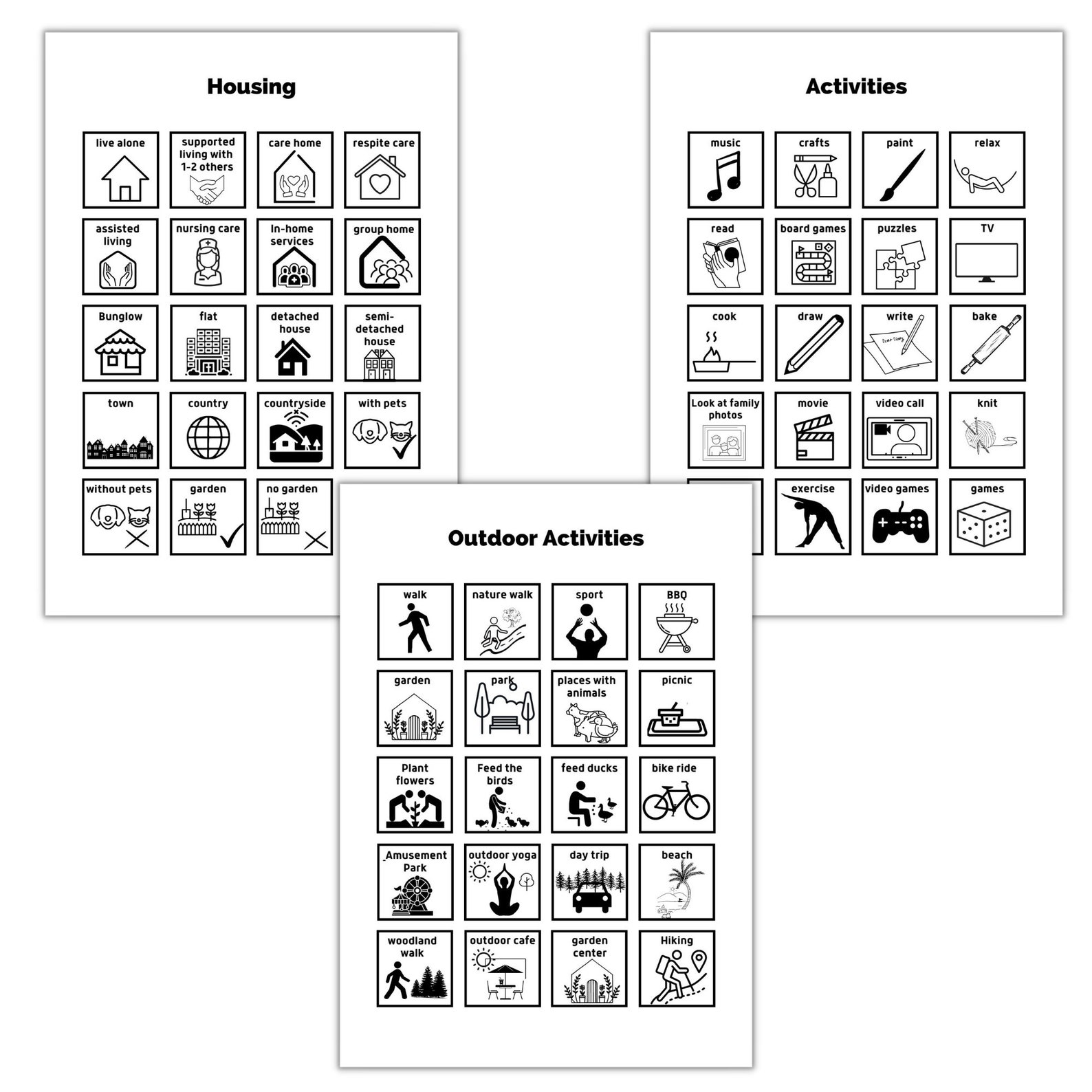 Printable Communication / VISUAL Board for Non-verbal, Autism ...